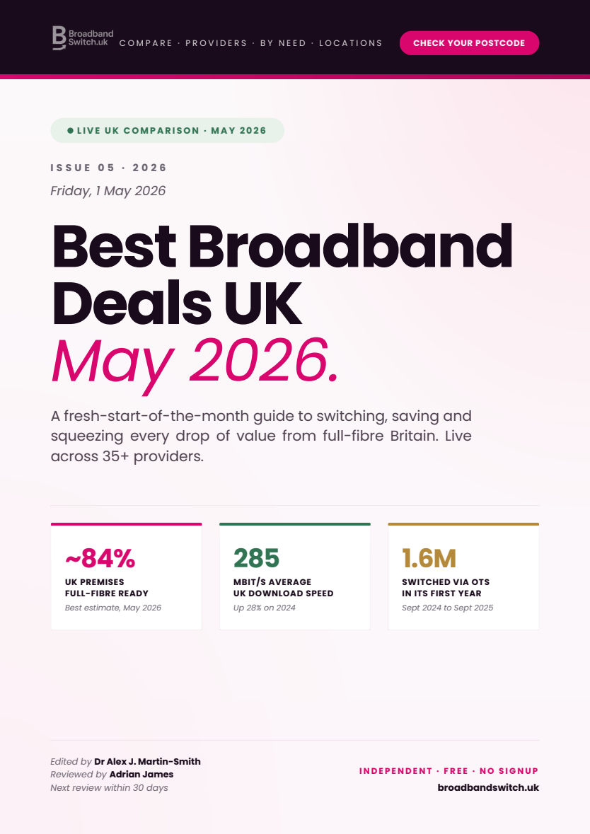 Best Broadband Deals UK May 2026: Live Comparison & Market Update